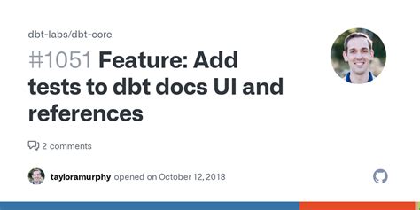 Feature Add Tests To Dbt Docs UI And References Issue Dbt Labs Dbt Core GitHub