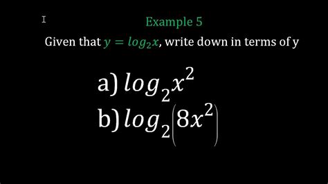 Logarithmic Expressions Example 5 Youtube