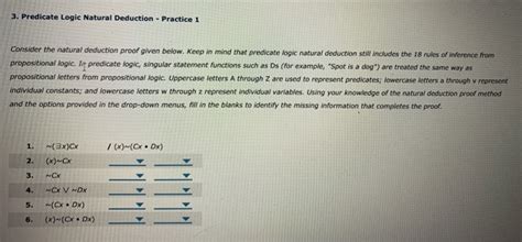 Solved Predicate Logic Natural Deduction Practice Chegg
