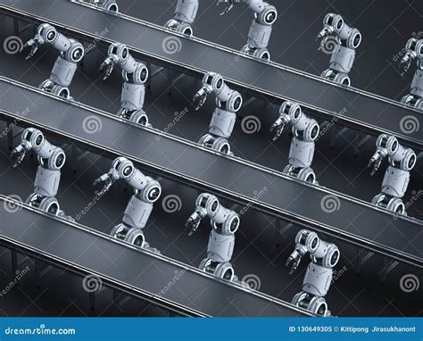 Robot Assembly Line Cartoon Vector 213934503