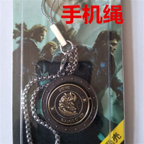 哈利波特项链古灵阁旋转项链巫师币钥匙扣金加隆手机绳可旋转吊坠 虎窝淘