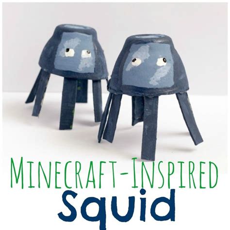 Minecraft Inspired Egg Carton Squids Minecraft Crafts Minecraft Egg Carton