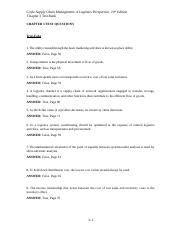 SCM Exam Prep Pdf Coyle Supply Chain Management A Logistics Perspective 10th Edition Chapter