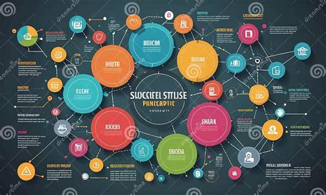 Circular Diagram With Different Types Business Infos Stock Illustration