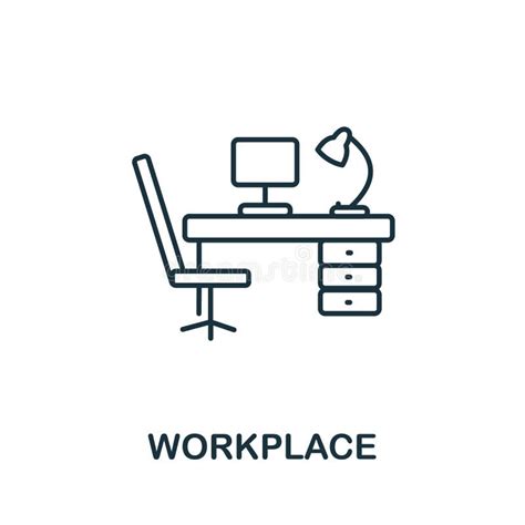 Workplace Icon Line Style Symbol From Productivity Icon Collection Stock Vector Illustration