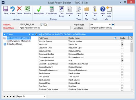 Aged Payables Summary Smartlist Builder Template Eone Solutions