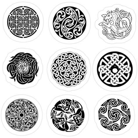 9 Celtic Circle Tattoos A Sticker Pack Of 9 Fabulous Individual Celtic Circle Tattoos Sticker
