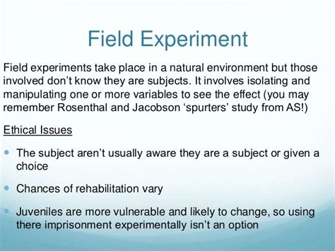lab and field experiments