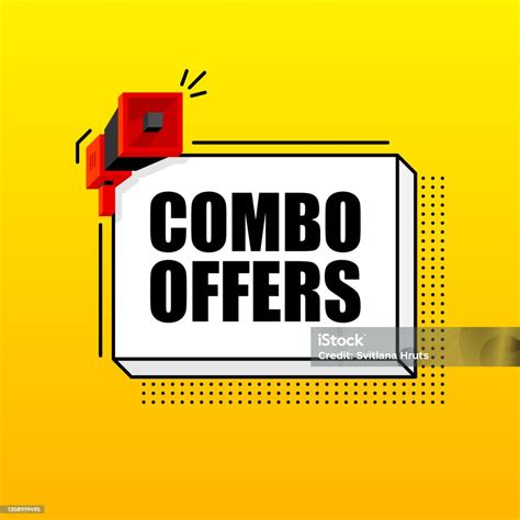 콤보 배너 템플릿을 제공합니다 메가폰을 사용한 마케팅 전단지 등분 및 픽셀 스타일 소매 프로모션 및 공지를 위한 템플릿입니다 벡터 그림입니다 가격에 대한 스톡 벡터 아트 및