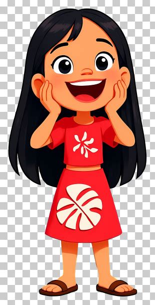 Lilo Happy Girl Surfing Png