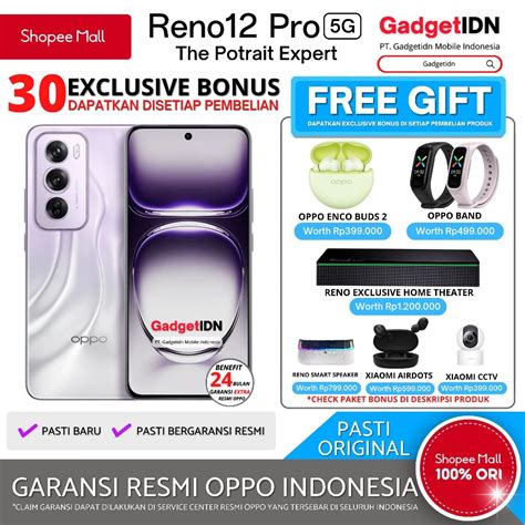 Jual OPPO Reno 12 Pro 5G 12 512GB 12GB Extended Ram Garansi Resmi Oppo Shopee Indonesia