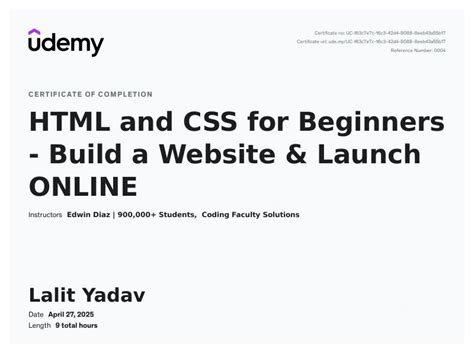 webdevelopment html css learningjourney udemy… lalit yadav