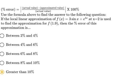 Solved Error Actual Value Approximated Value Actual