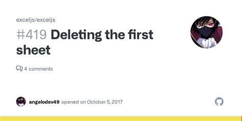 deleting the first sheet · issue 419 · exceljs exceljs · github