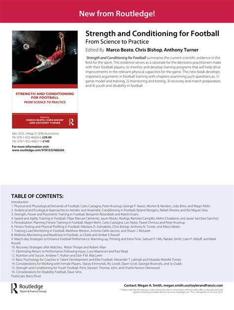 Pdf Strength And Conditioning For Football From Science To Practice