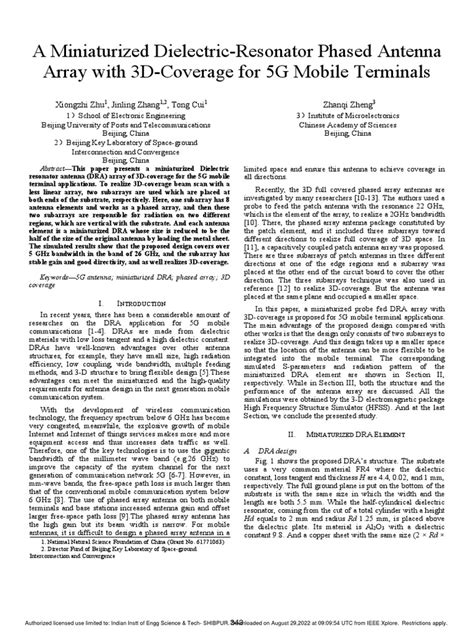 A Miniaturized Dielectric Resonator Ieee Conf Pdf Antenna Radio Extremely High Frequency