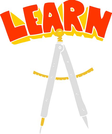 Flat Color Illustration Of Maths Compass 40083718 Png