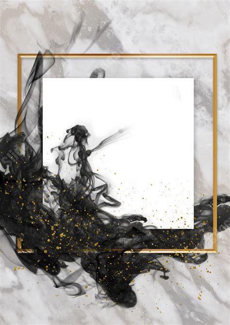Rendering Ink Creates A Golden Grainy Marble Texture With Black Ink Page Border Background Word