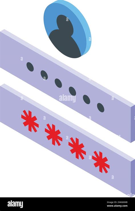 Wrong Account Password Icon Isometric Vector Login Error Data Authentication Problem Stock