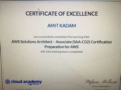 amit kadam on linkedin aws saa c02 training completed🙏next in line