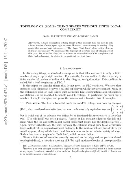 Pdf Topology Of Some Tiling Spaces Without Finite Local Complexity
