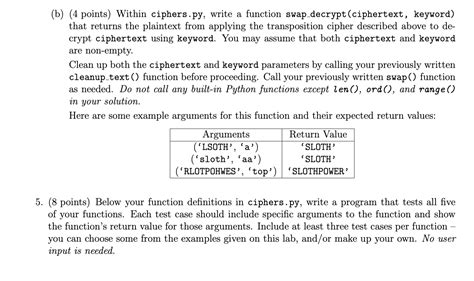 B Points Within Ciphers Py Write A Function Chegg