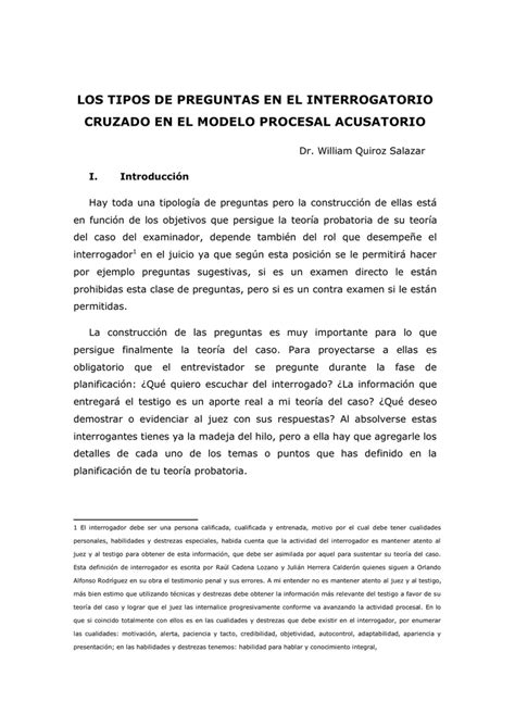 Tipos De Preguntas En Un Interrogatorio Usan