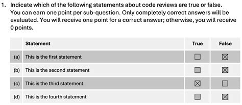 Customized Truefalse Questions In Exam Document Class Tex Latex