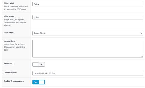 How Its Work Color Picker Field Type In WordPress WordPress Solutions