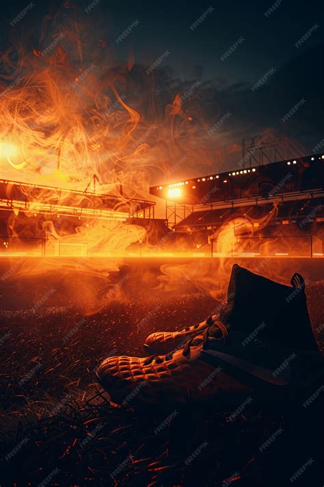 공허 한 축구 경기장 과 꿈 같은 하늘 의 환상적 인 전망 무료 사진