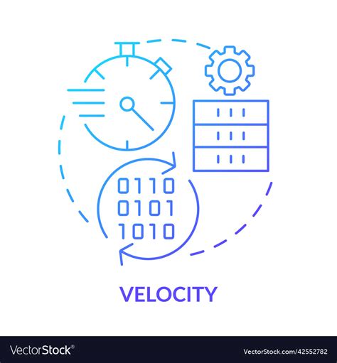 Velocity Blue Gradient Concept Icon Royalty Free Vector