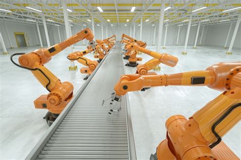 Premium Photo Automatic Assembly Line In A Factory