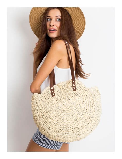 Кремава плетена чанта Trendo Bg