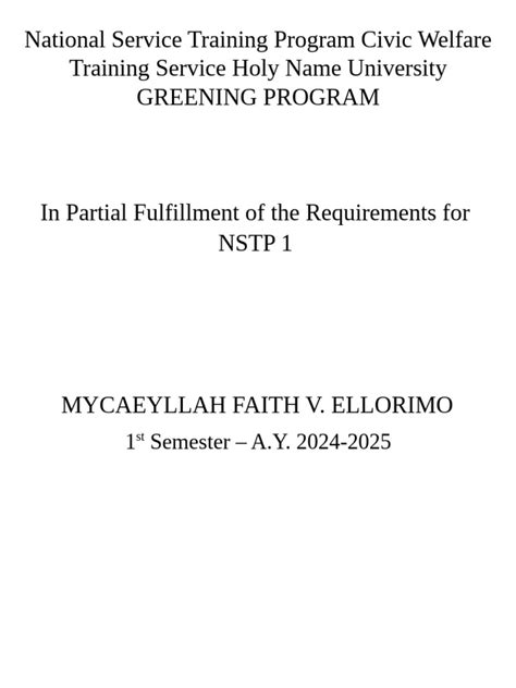 Greening Program Template Pdf
