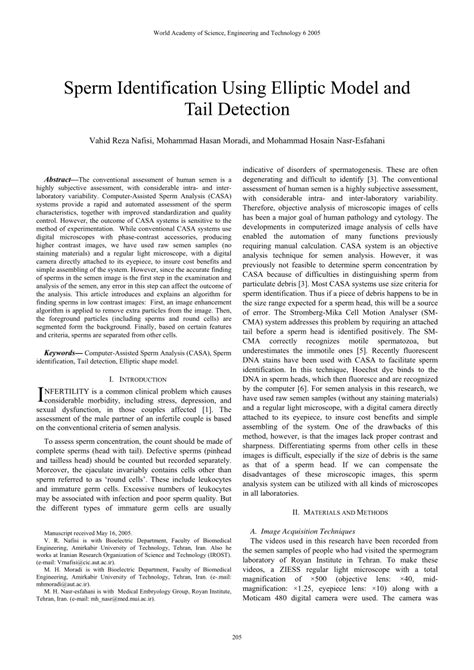 Pdf Sperm Identification Using Elliptic Model And Tail Detection