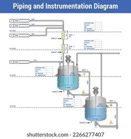 Vector Illustration Piping Instrumentation Diagram Stock Vector Royalty Free
