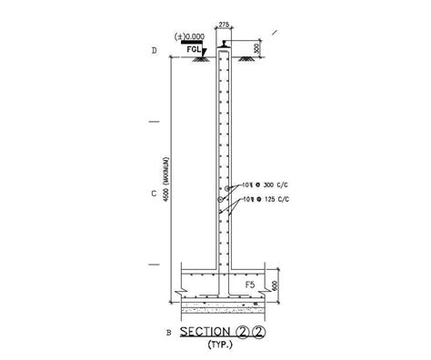 Reinforcement Section Detail Drawing Download Cad Drawing File Cadbull