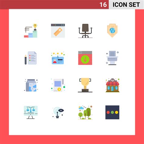Stock Vector Icon Pack Of 16 Line Signs And Symbols For File Globe Website Protection Access