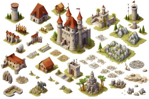 Premium Photo Cartoon Illustration Isometric Game Assets For Map