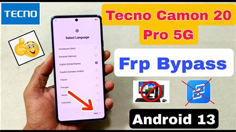 Tecno Camon 20 Pro 5G FRP Bypass Android 13 | New
