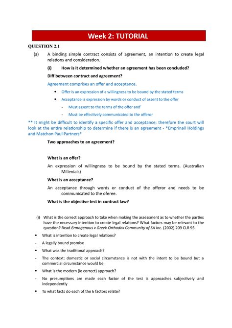 Week Tuts Tutorial Answers For Week And Week TUTORIAL QUESTION A A Binding