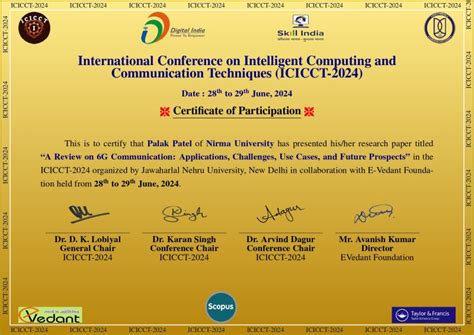 Palak Patel On Linkedin Research Conference 6g Icicct2024 18