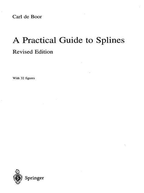 a practical guide to splines pdf interpolation spline mathematics
