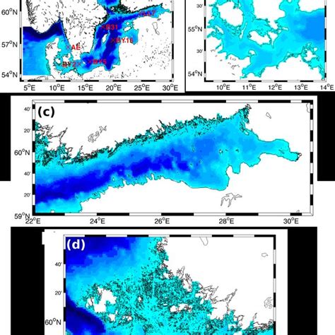 Horizontal Model Grid And Bathymetry Panel A Shows The Entire Model