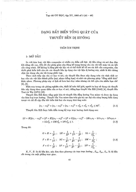 Pdf General Invariant Forms Of The Anisotropic Failure Criteria