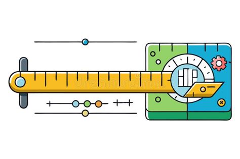 Illustration Of A Modern Measuring Tool Integrating Digital Data Flow And Colorful Design