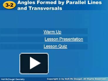 PPT Angles Formed By Parallel Lines And Transversals PowerPoint Presentation Free To View