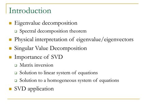 PPT Eigen Decomposition And Singular Value Decomposition PowerPoint Presentation ID
