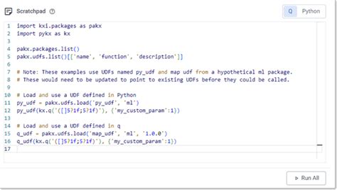 Scratchpad Using Python Kdb Products