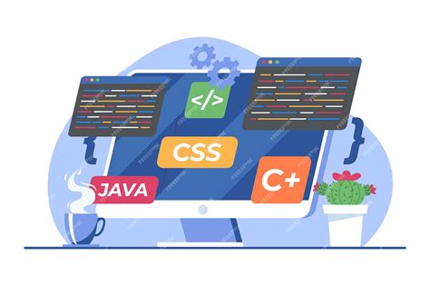 Illustration Vectorielle De Programmation Illustration Vectorielle De Codage Vecteur Premium